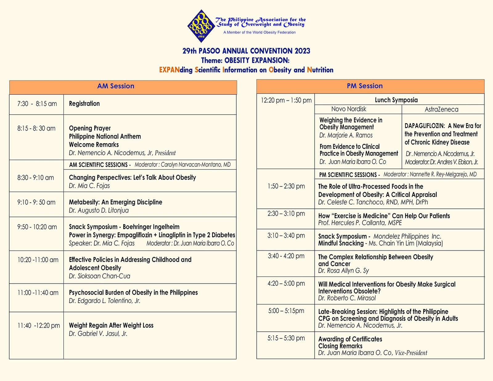 29th Annual Convention - Obesity Expansion: Expanding Scientific ...